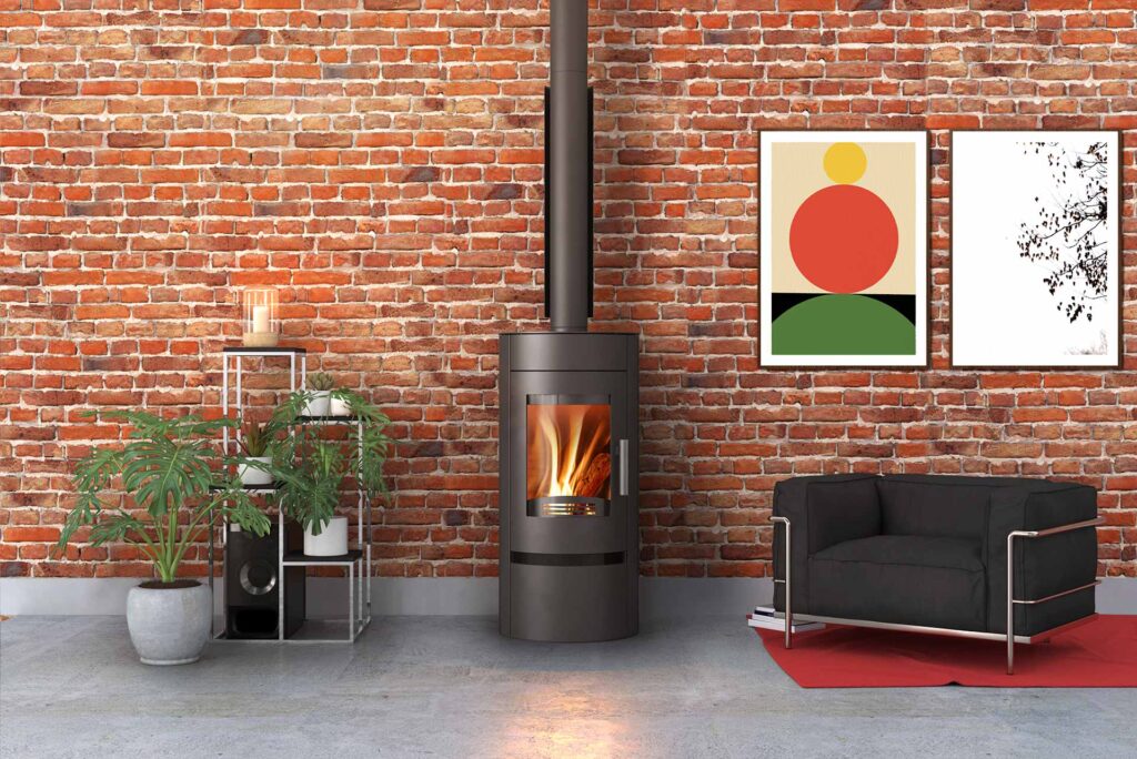 Euro Olbia European Design Freestanding Wood Fireplace