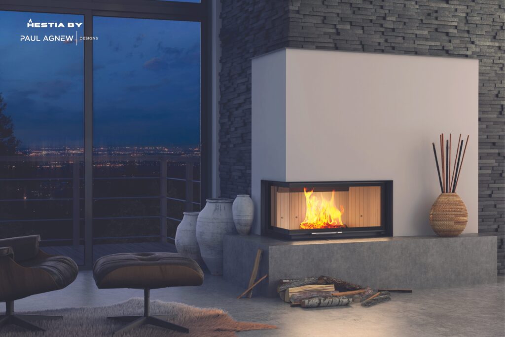 Hestia 1000 Guillotine Left Inbuilt Wood Fireplace